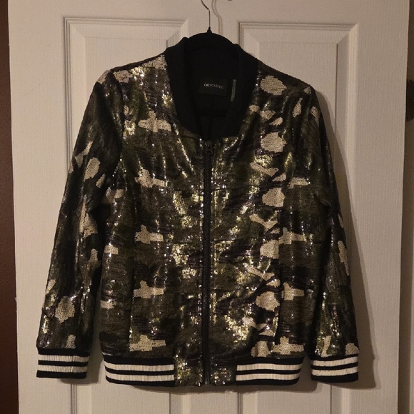 Dolce Cabo | Jackets & Coats | Fab Sequined Camo Bomber Jacket | Poshmark